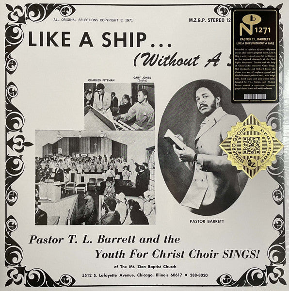 Pastor T. L. Barrett - Like A Ship... LP – Round and Round